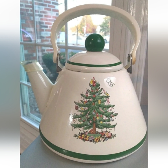 Spode | Kitchen | Spode Christmas Tree Enameled Metal Teapot 25 Quart ...